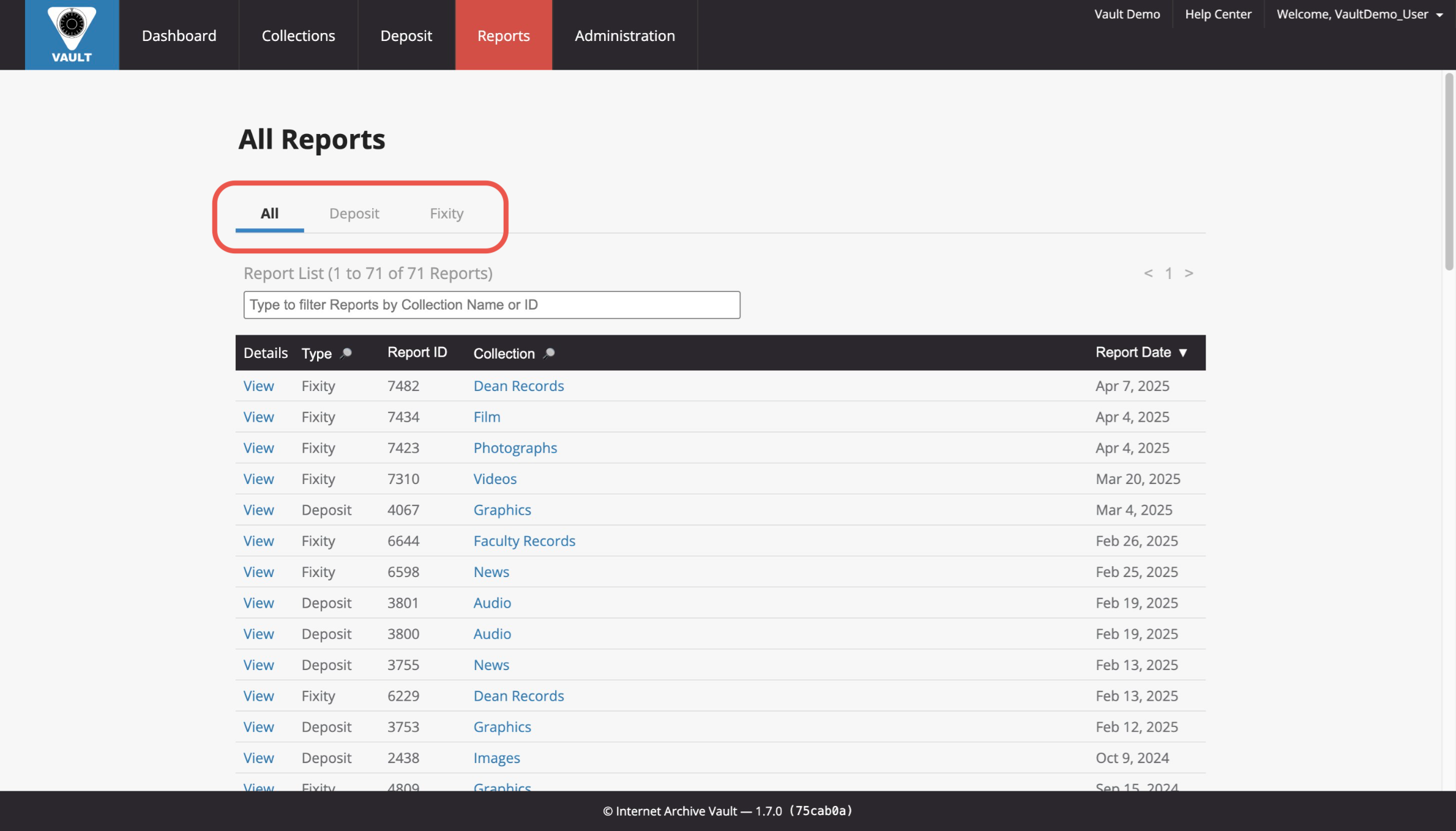About Vault Reports – Vault Support